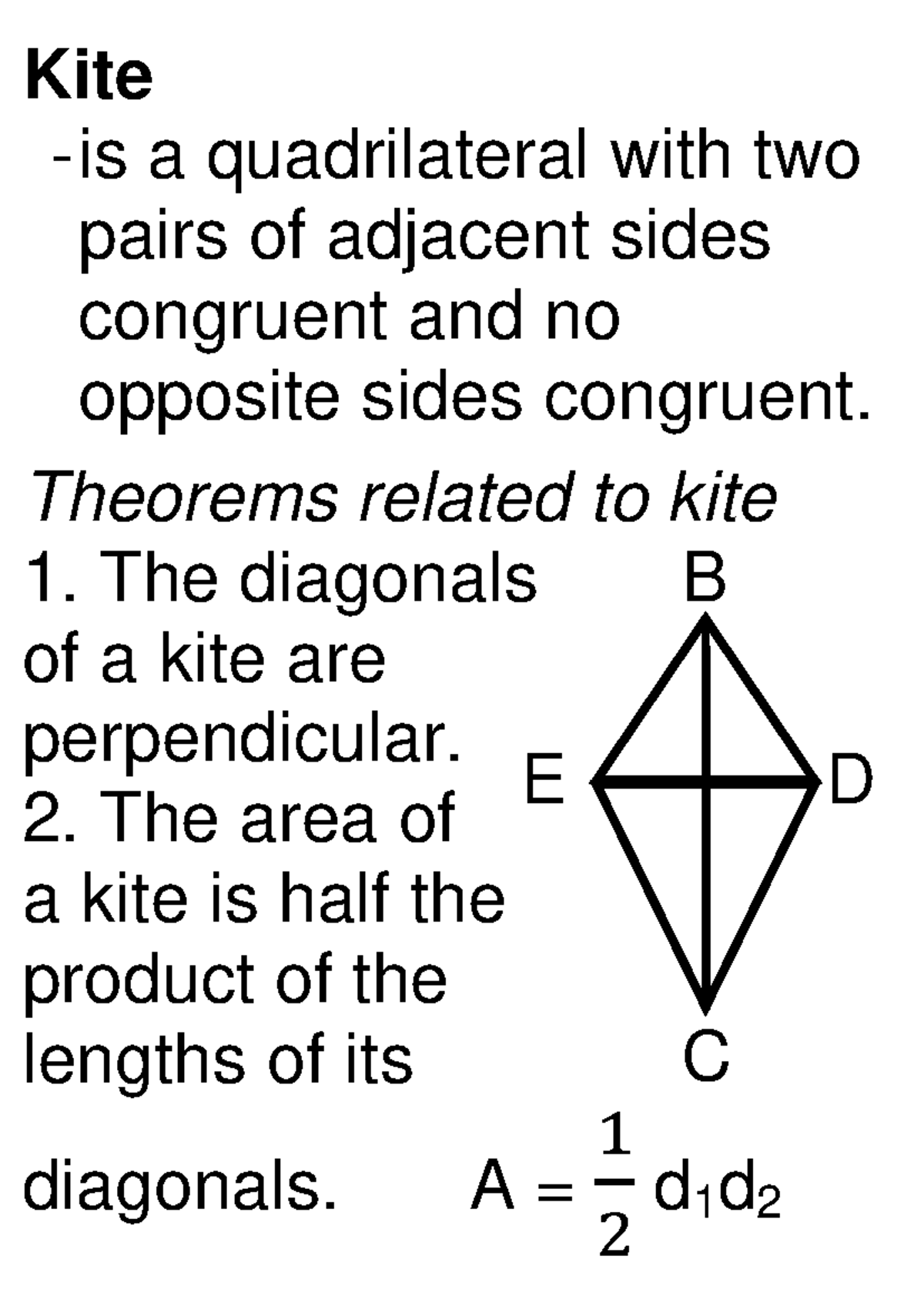 Kite Geometry Lecture Notes for Grade 9 Students - Studocu