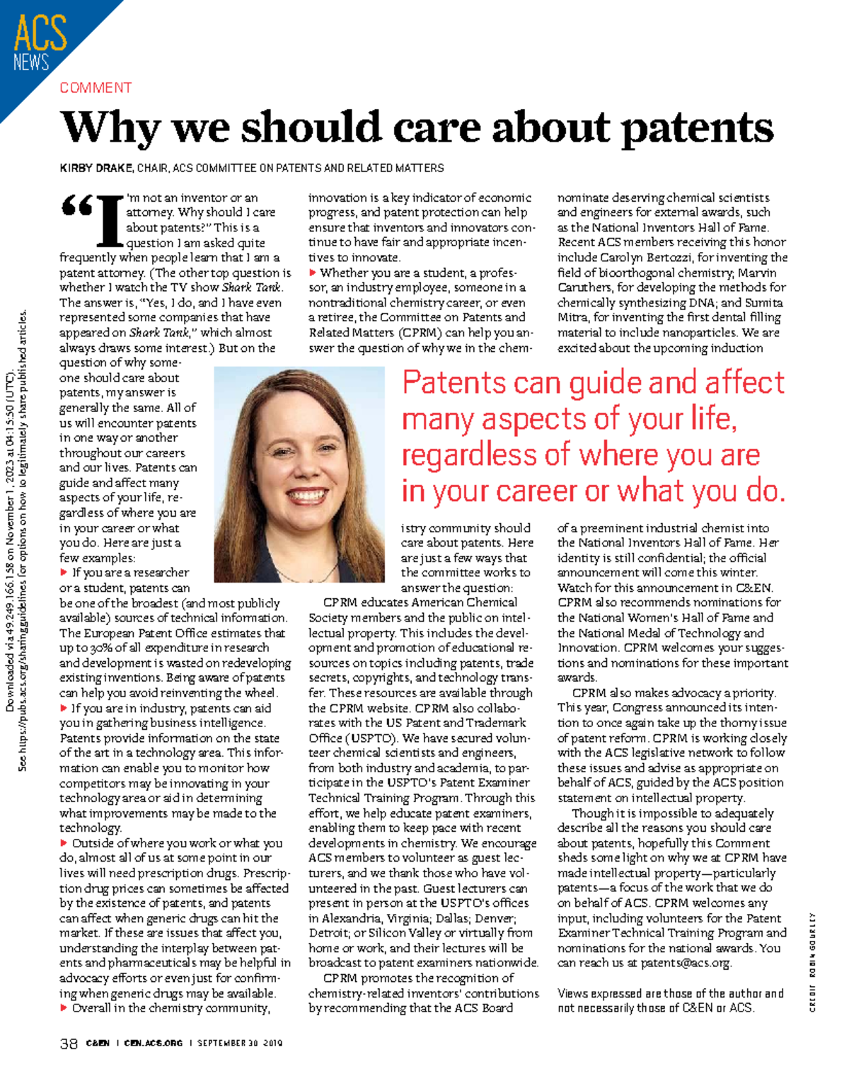 ACS NEWS COMMENT: The Importance of Patents in Innovation and Society ...