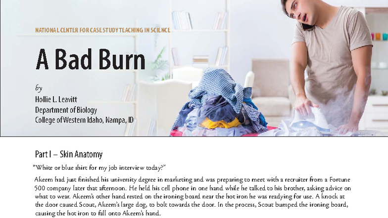 Case Study: A Bad Burn (NSTA) - Skin Anatomy & Treatment Insights - Studocu