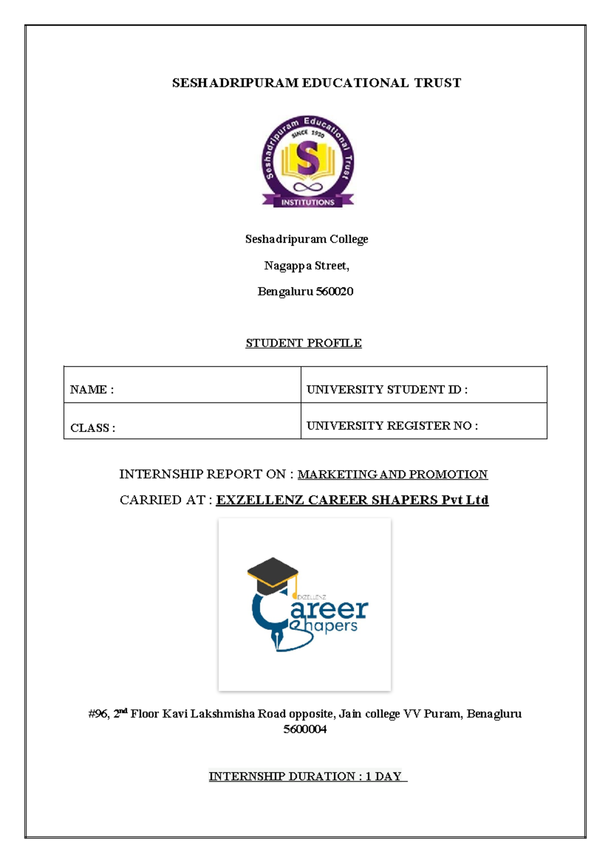 Exzellez Feedback Report (2) - SESHADRIPURAM EDUCATIONAL TRUST ...