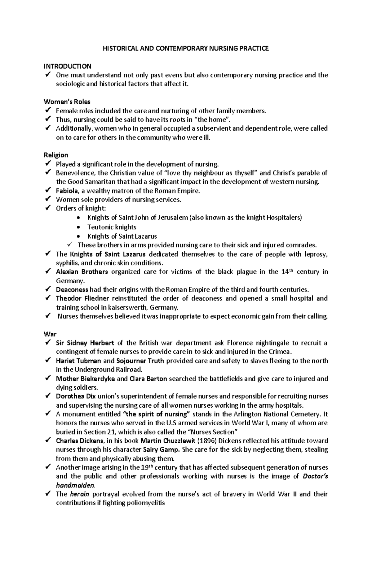 Historical and Contemporary Nursing Practice: Key Concepts and Impact ...