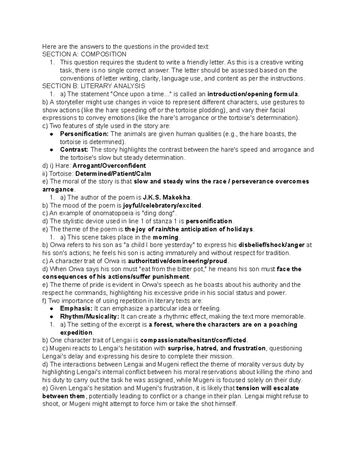 Answers to Composition & Literary Analysis - Hhni - Studocu