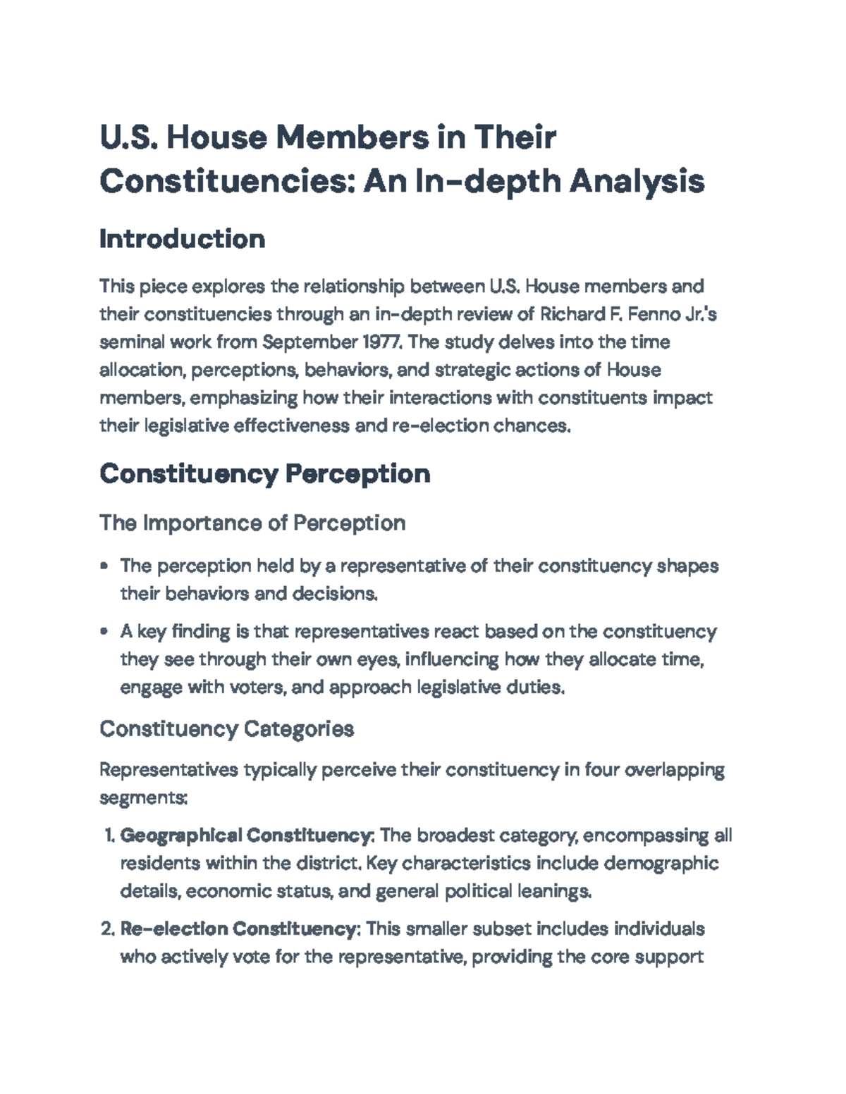 U.S. House Members and Their Constituencies: A Comprehensive Analysis ...