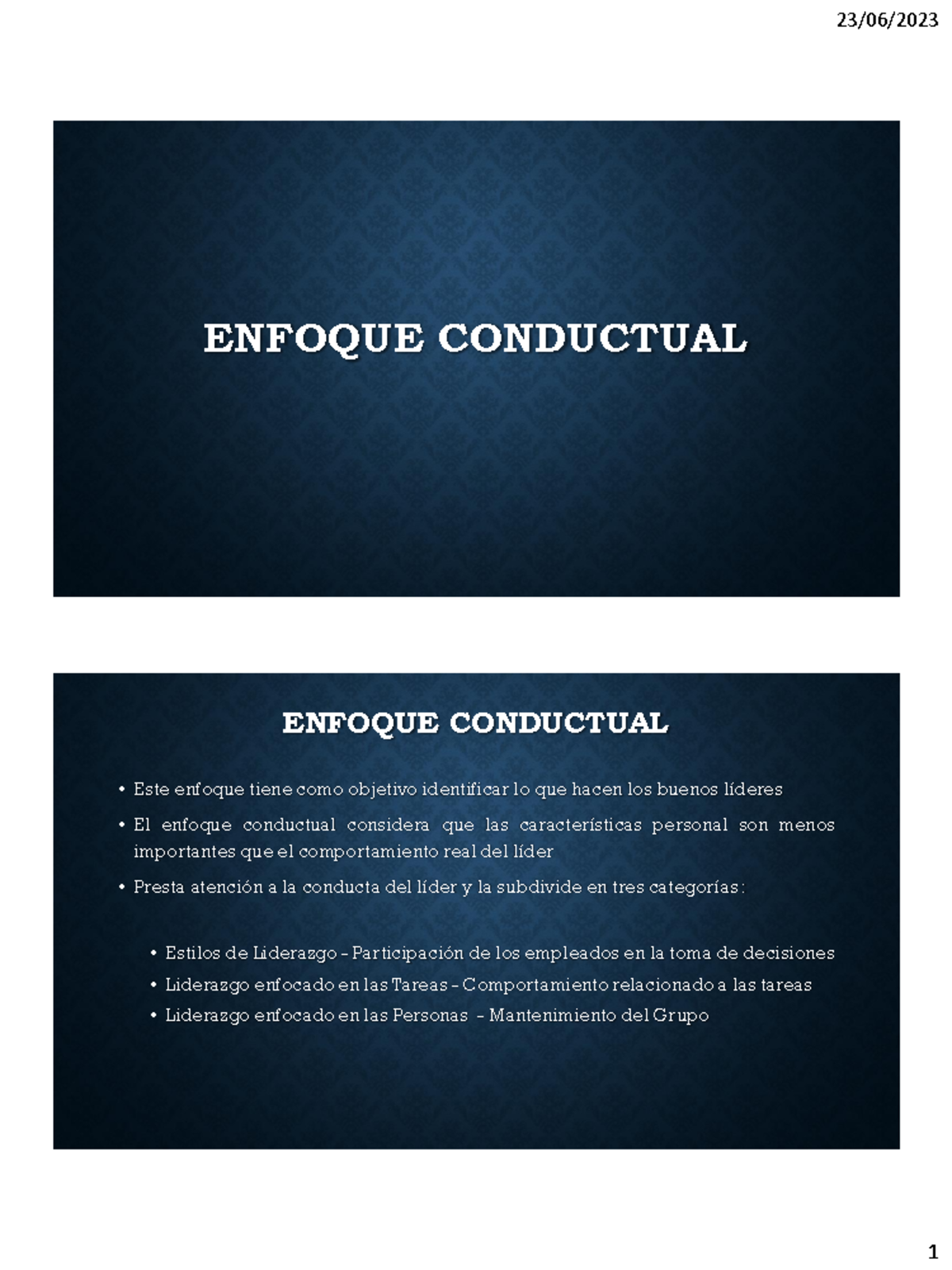 Enfoque Conductual - para resolver obligatoriamente - ENFOQUE ...