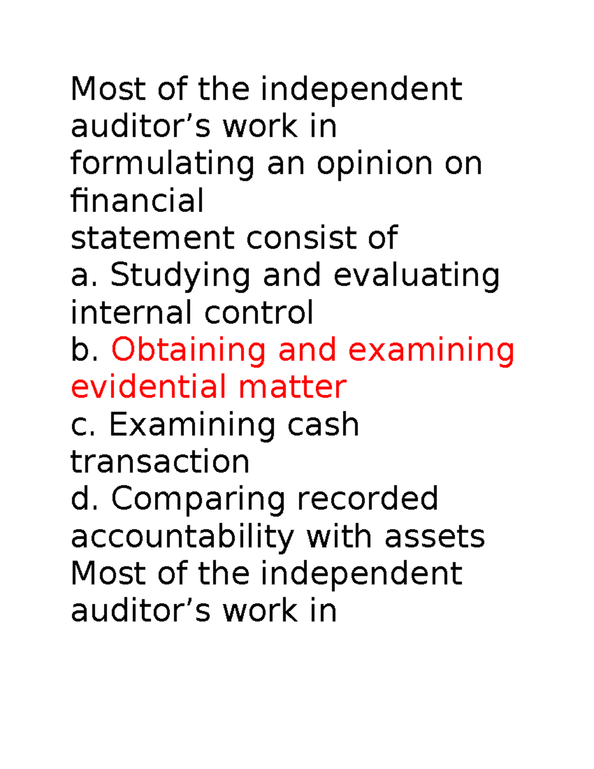 Independent Auditor Responsibilities in Financial Statement Evaluation ...