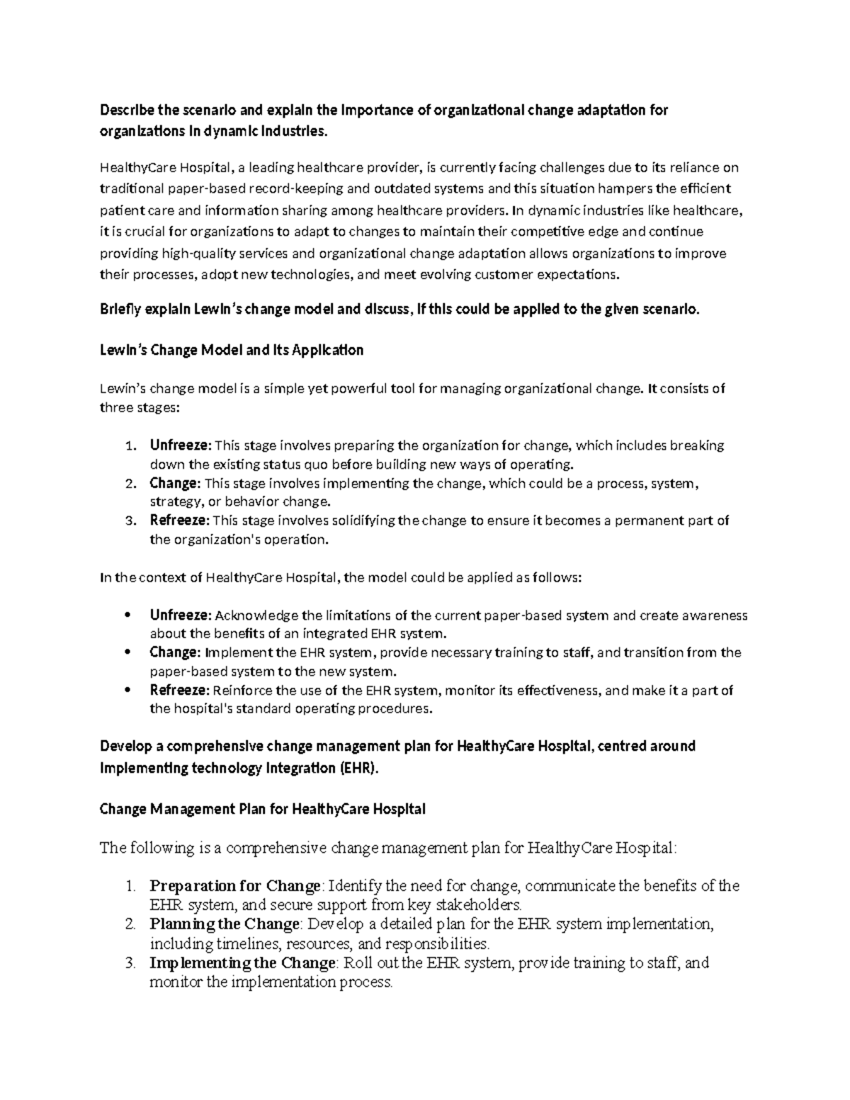 Organizational Change Adaptation in Dynamic Industries: Unit 7 Insights ...