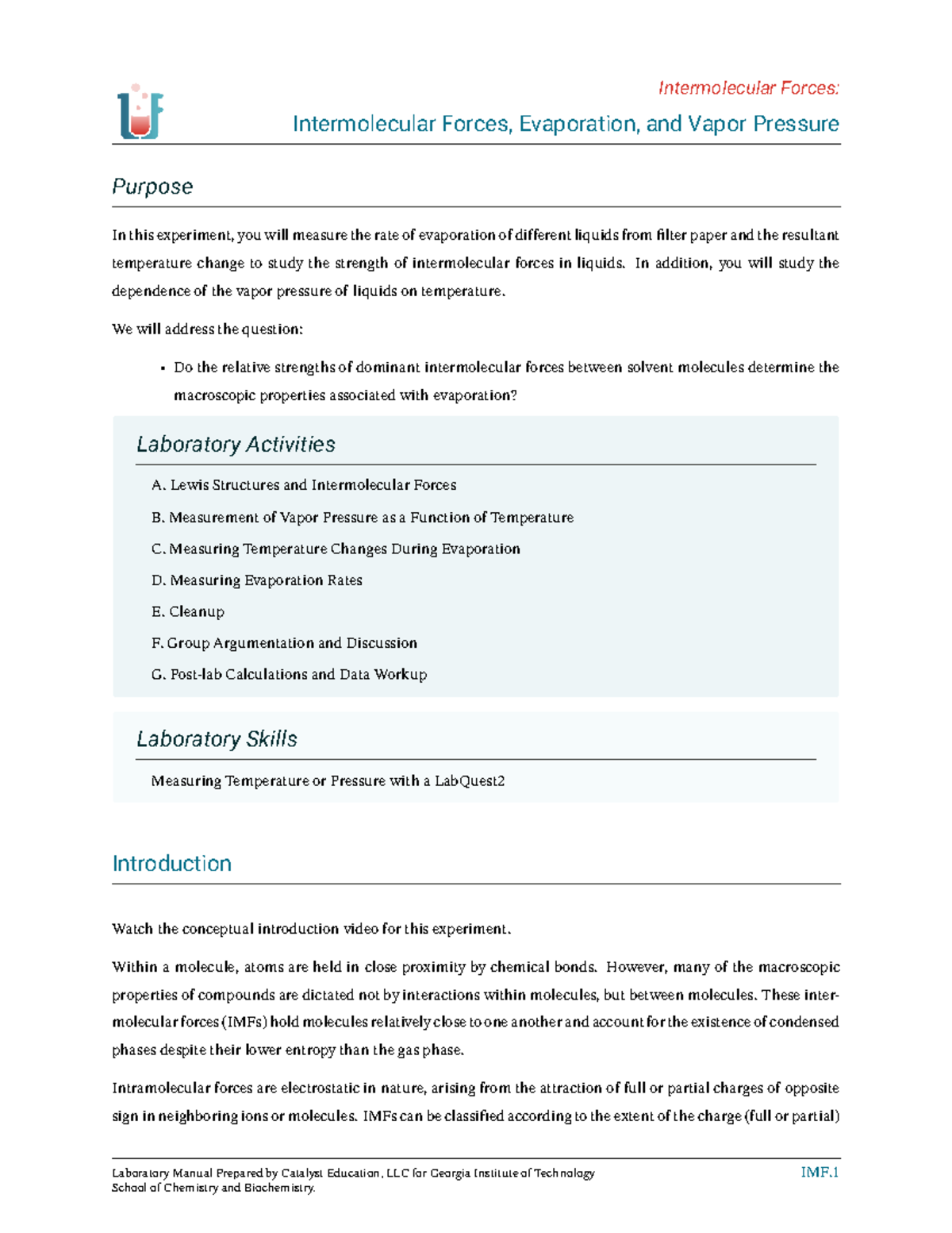 LAB 11: Intermolecular Forces and Evaporation Study Protocol - Studocu