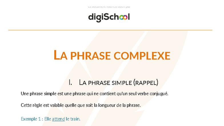 LA PHRASE SIMPLE ET LA PHRASE COMPLEXE - COURS DE FRANÇAIS - Studocu