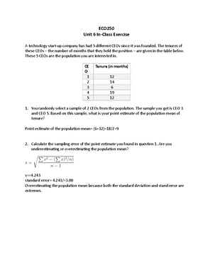 [Solved] Statistical inference a refers to the process of drawing - Econ / Business Statistics I ...