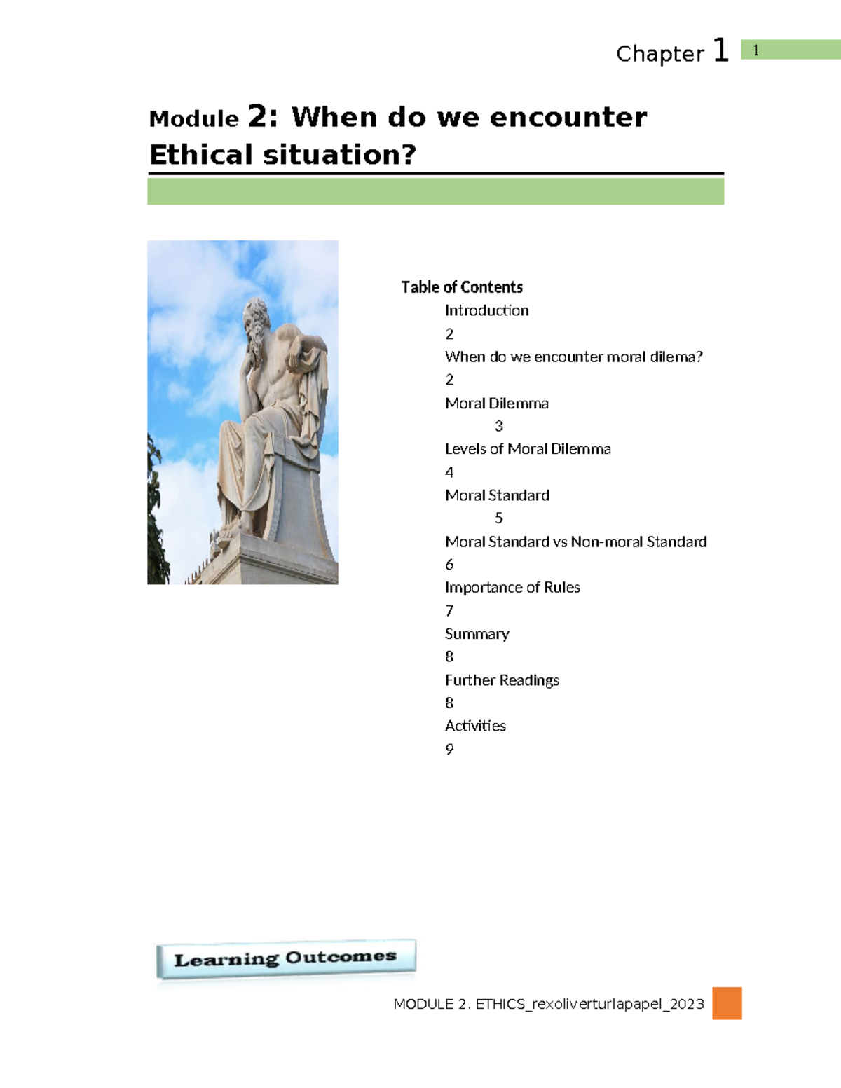 Module 2: Understanding Moral Dilemmas and Ethical Standards - Studocu