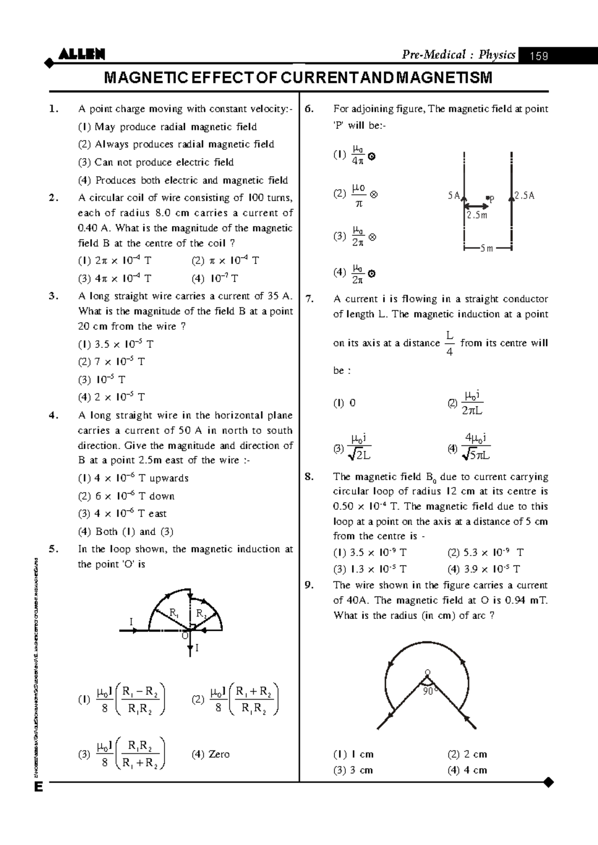 Magnetism Study Notes for Pre-Medical Physics (ALLEN) - Studocu