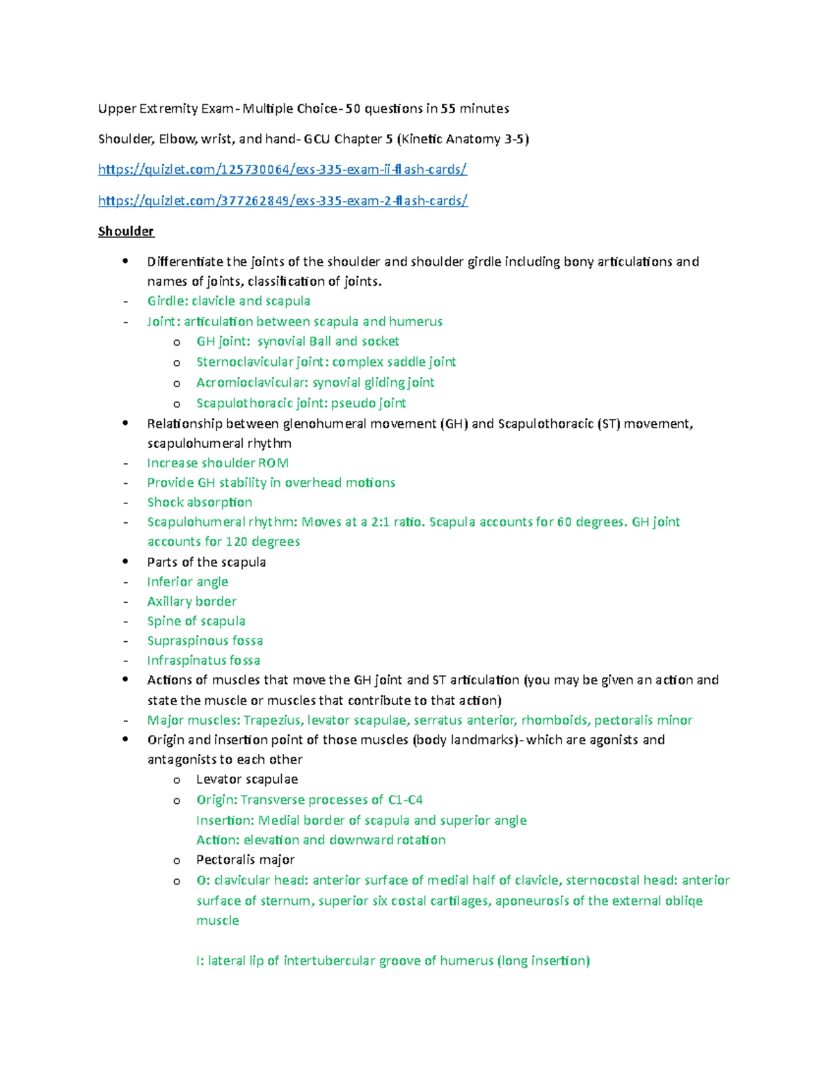 EXS-335 Exam 1 Comprehensive Study Guide - 2024 Review - Studocu