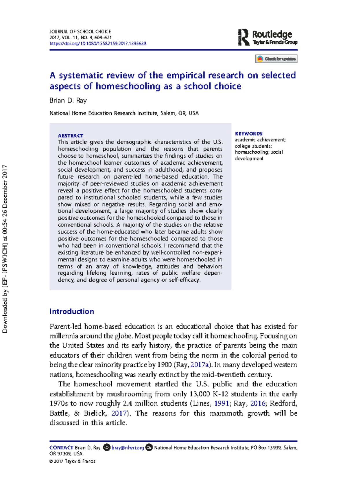 A Systematic Review of Homeschooling Outcomes: Academic & Social Trends ...