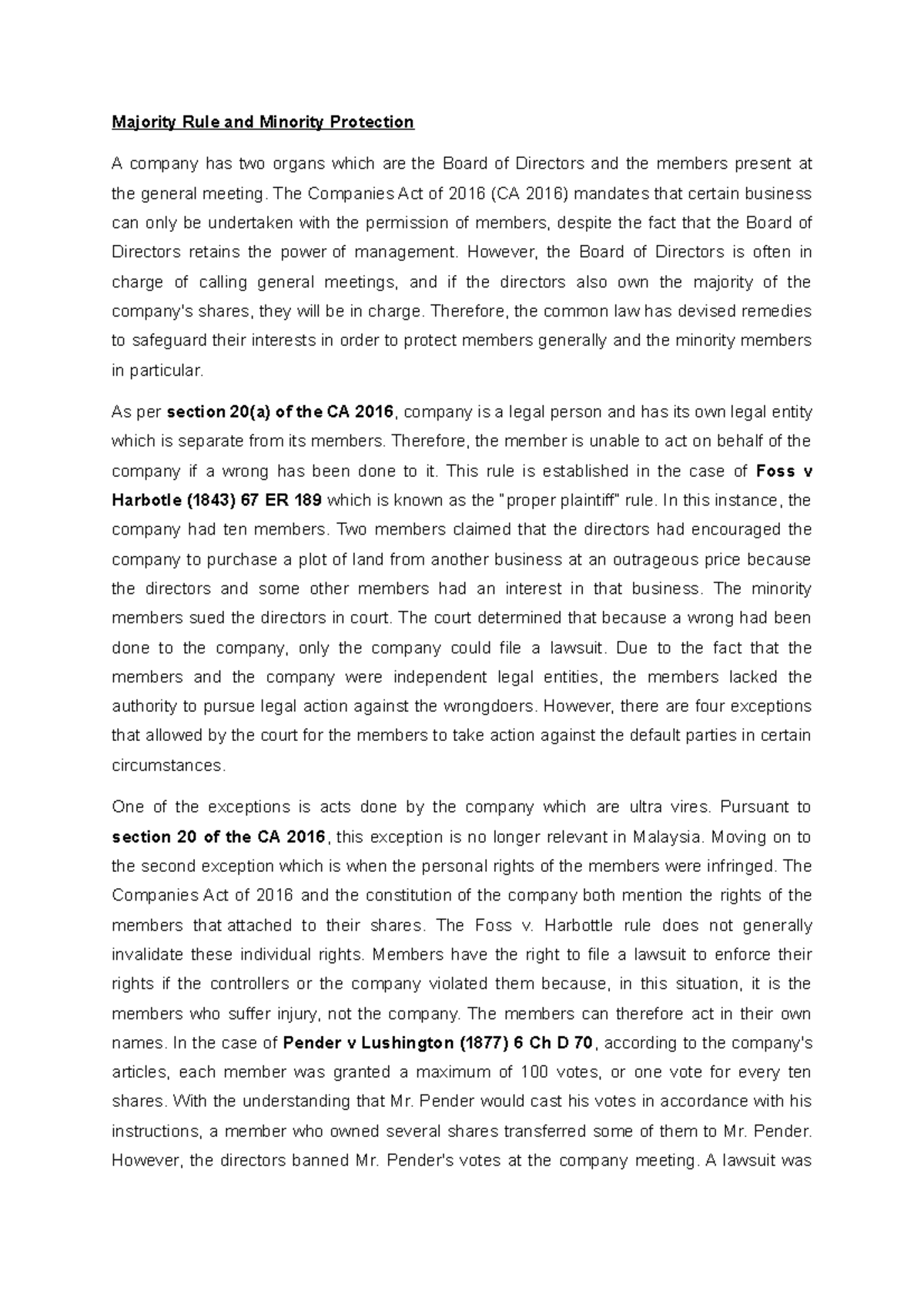 Majority Rule vs. Minority Rights in CA 2016: Legal Insights and Cases ...