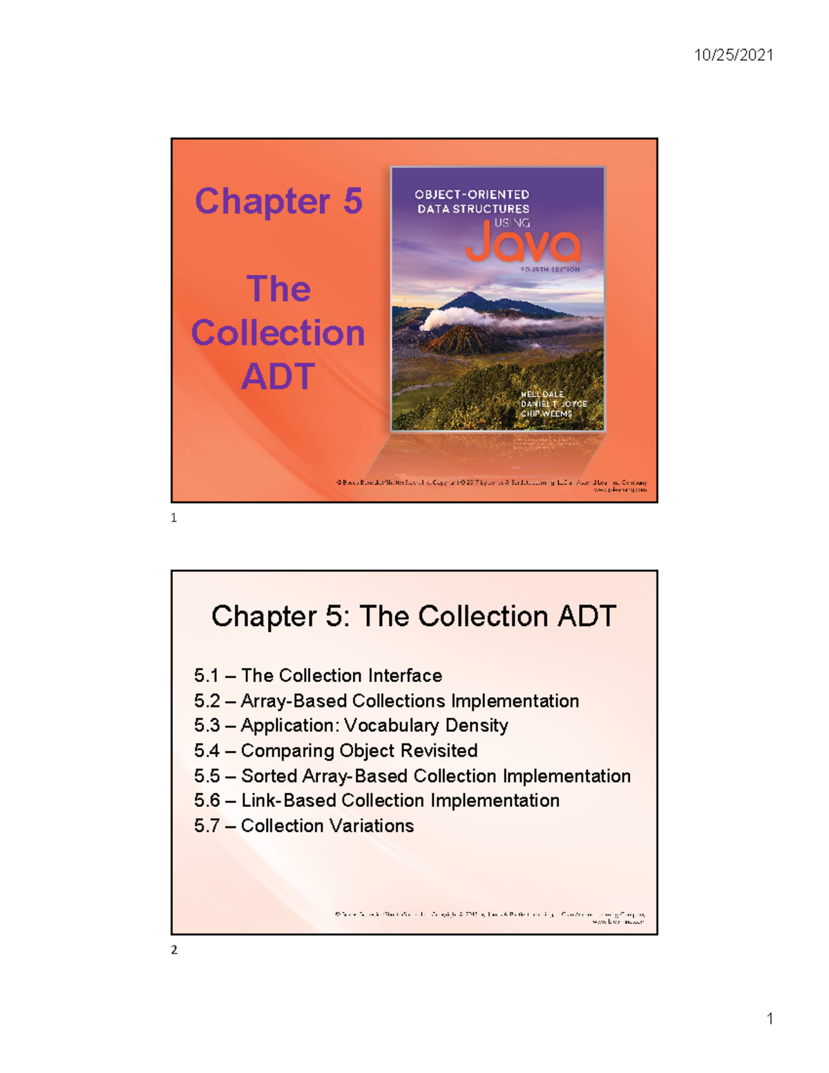 Ch5 - The Collection ADT - Chapter 5 The Collection ADT Chapter 5: The ...