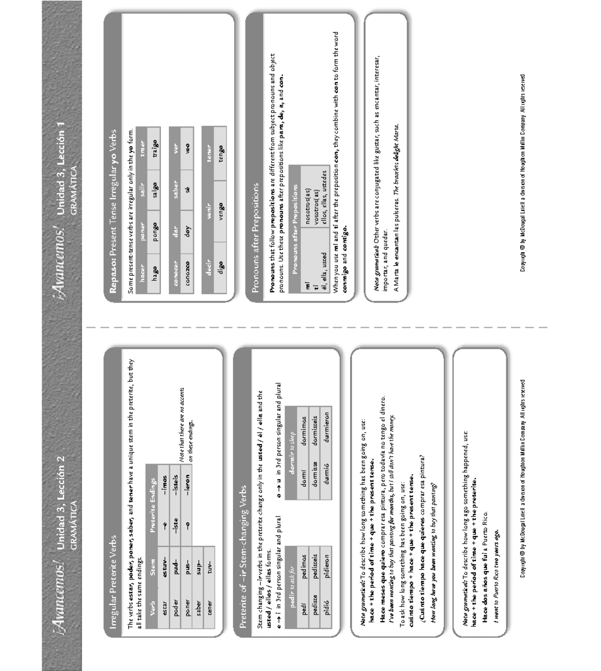 Unidad 3 Lección 1-2: Present Tense Irregular Yo Verbs Gramatica - Studocu