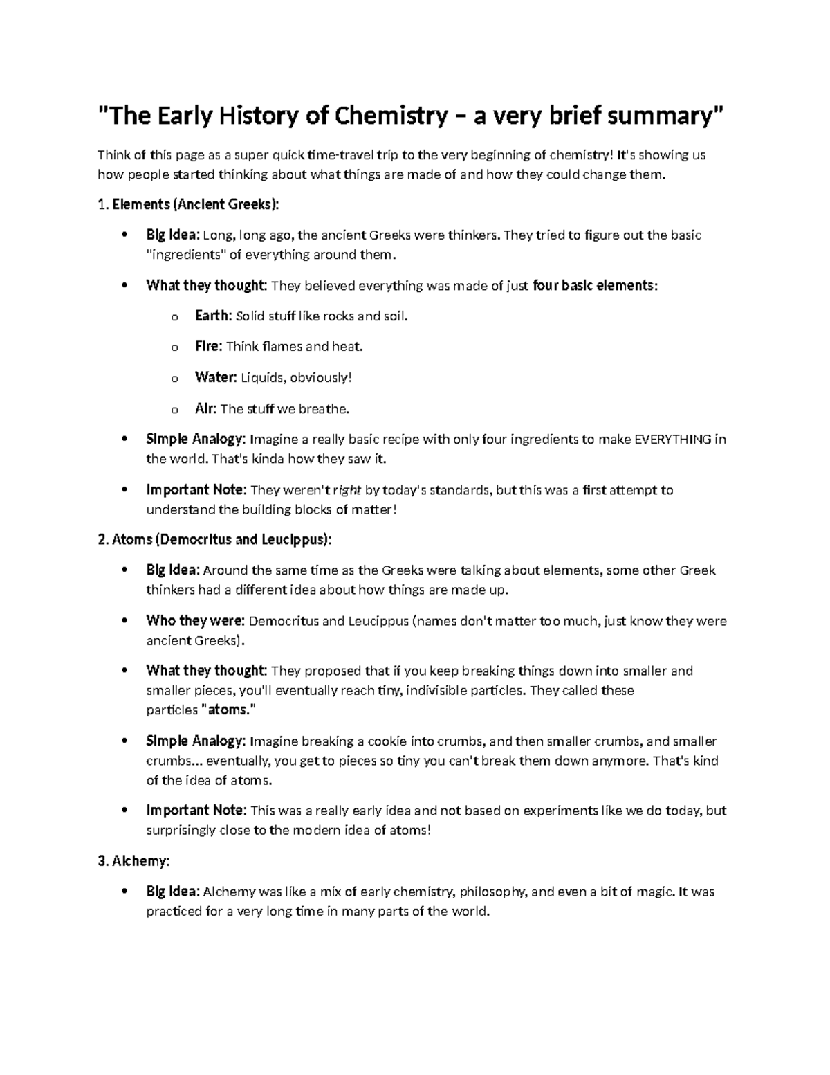 CHEM 205 Final Exam Study Guide: Early Chemistry History Overview - Studocu
