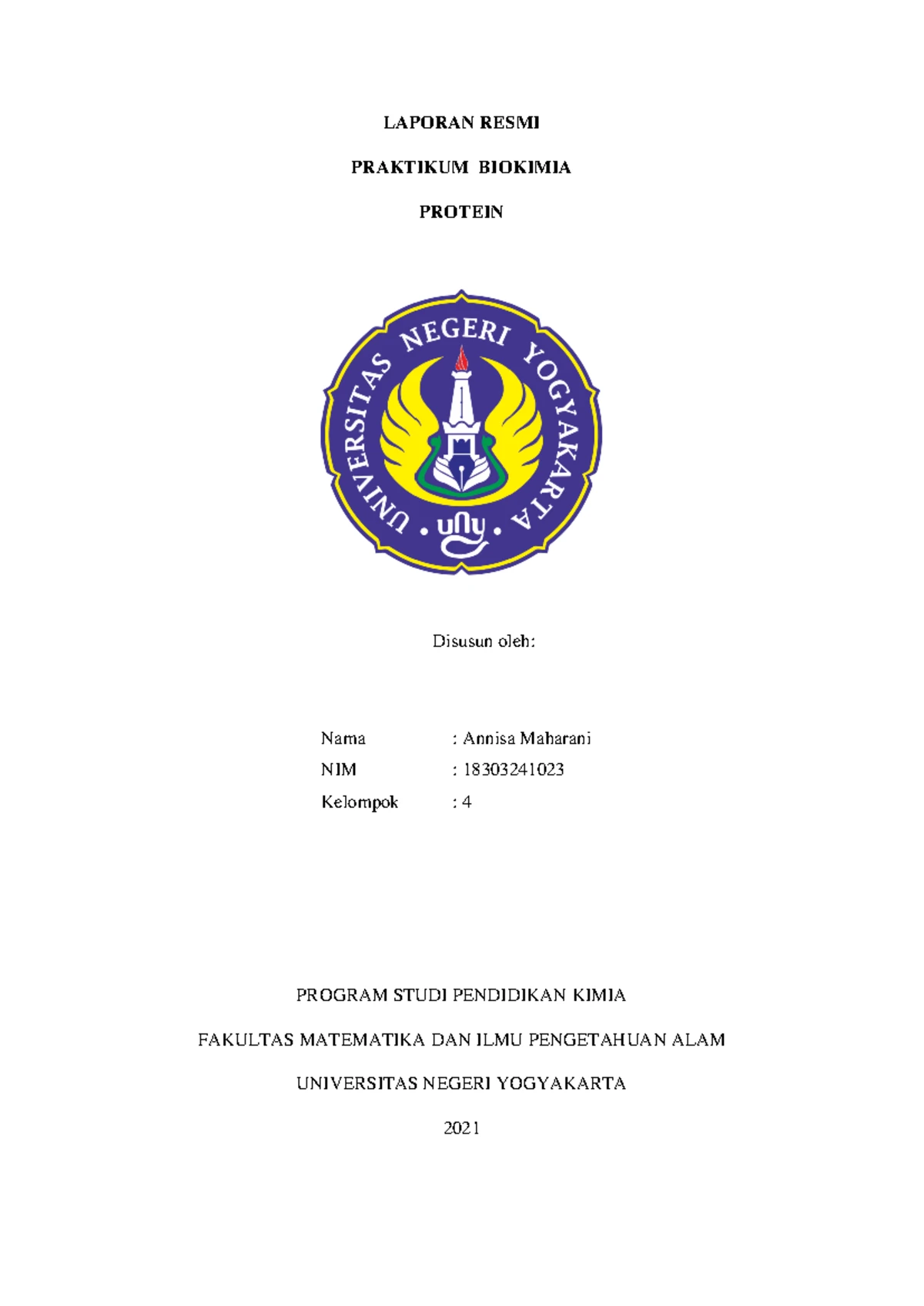 Laporan Praktikum Enzim Mata Kuliah Biokimia - LAPORAN RESMI PRAKTIKUM ...