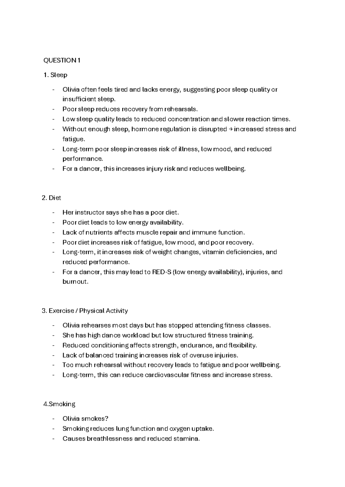 BTEC Sport - Health & Wellbeing Strategies for Dancers: A Comprehensive ...