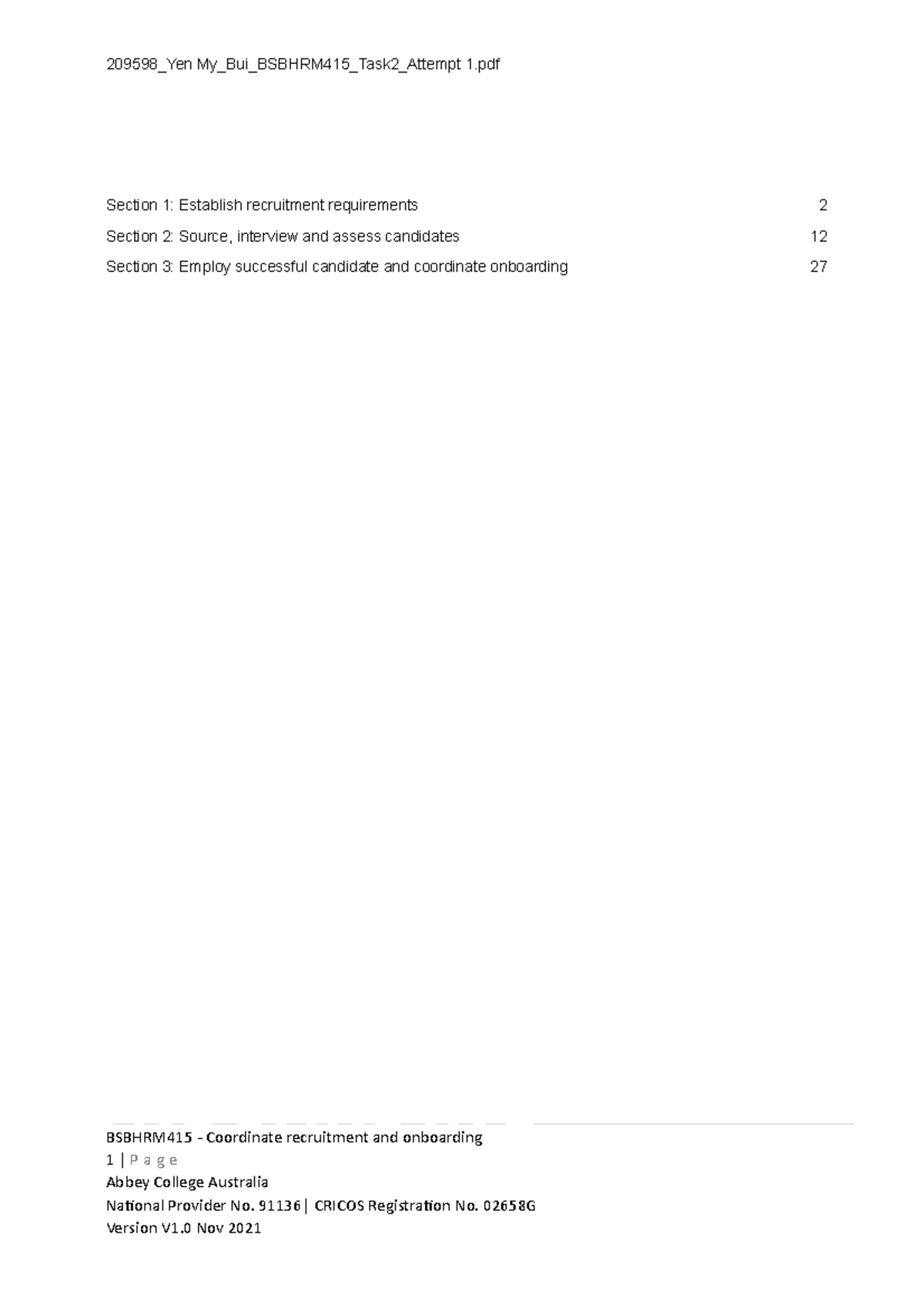 BSBHRM415 - Project Portfolio: Recruitment & Onboarding Strategies ...