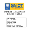 Database Management System - KCS501 - AKTU - Studocu