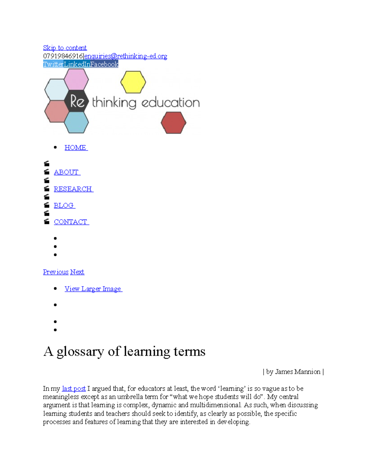 Glossary of Learning Terms - Linguistics Lecture Notes (Lecture 1 ...