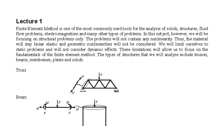Lecture 1: Fundamentals of Finite Element Method (FEM) in Structural ...