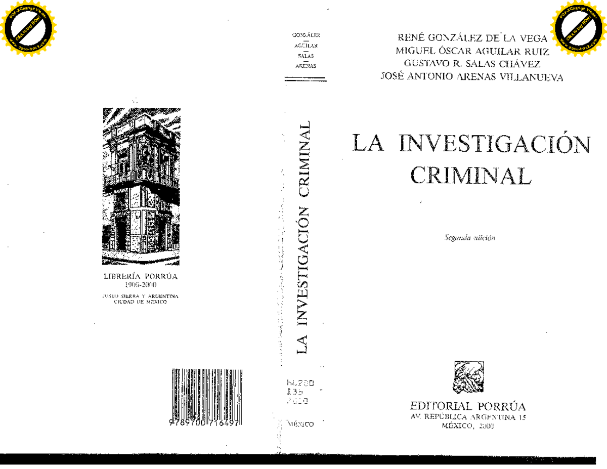 Investigación Criminal: Análisis del Libro de González de la Vega R (XC ...