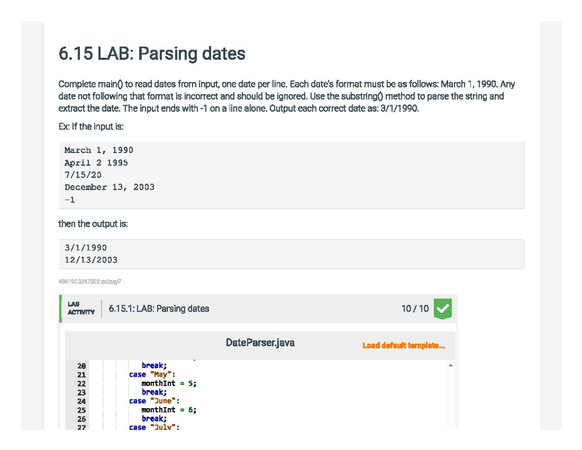 IT 145 Lab 6.15: Techniques for Parsing Dates Effectively - Studocu