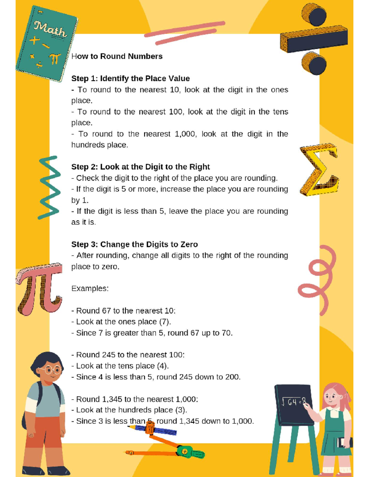 JC Rounding Off Numbers - Step-by-Step Worksheet Guide - Studocu