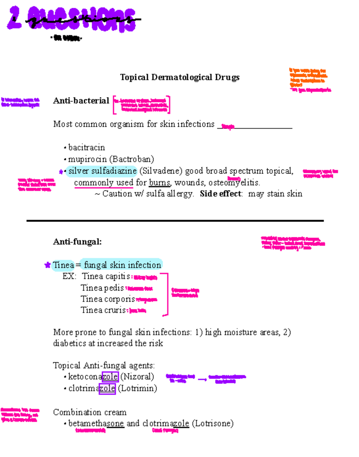 Unit 8: Overview of Topical Dermatologic Drugs and Their Uses - Studocu