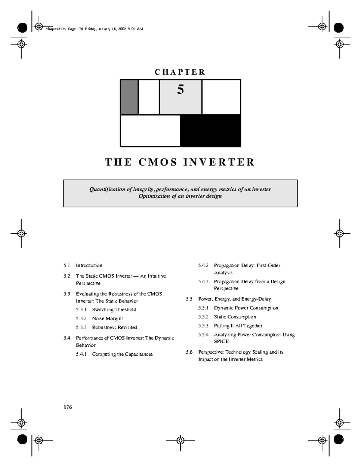 CMOS Inverter CH5 Notes: Performance, Design Metrics & Behavior - Studocu