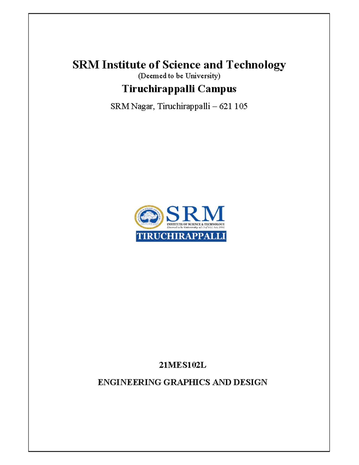 21MES102L Engineering Graphics and Design Lab Manual - Studocu