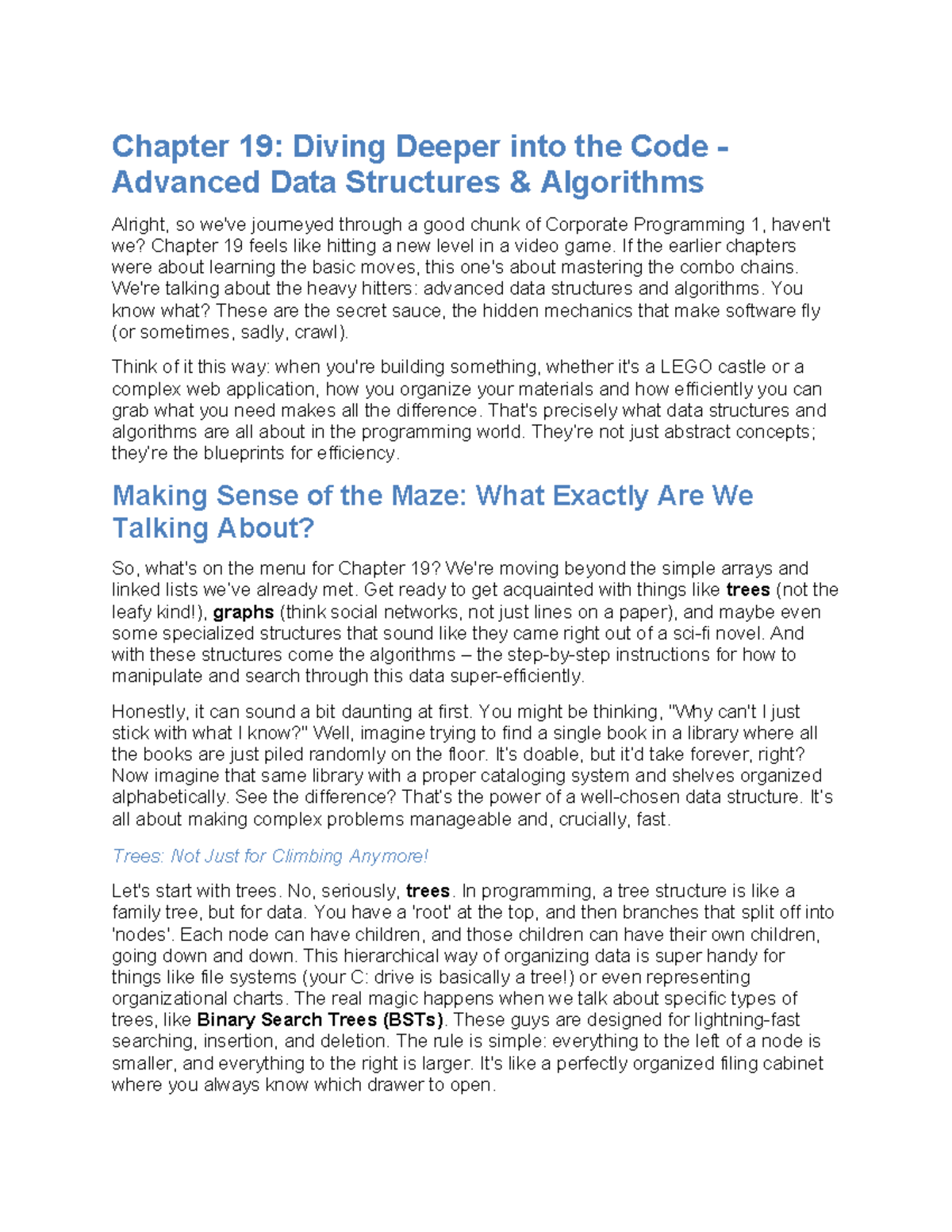 Corporate Programming 1: Chapter 19 - Advanced Data Structures ...