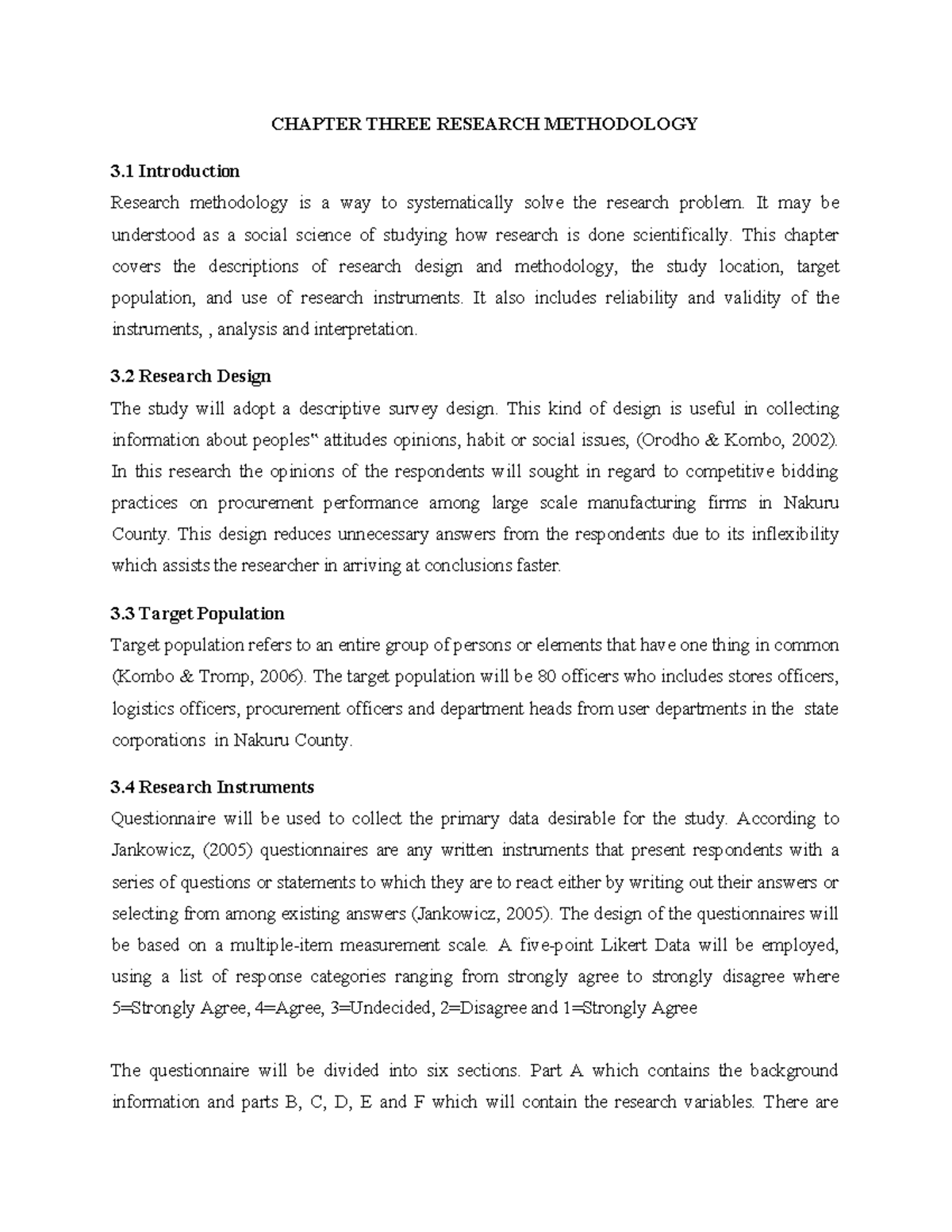 Chapter 3: Research Methodology and Instrumentation Analysis - Studocu