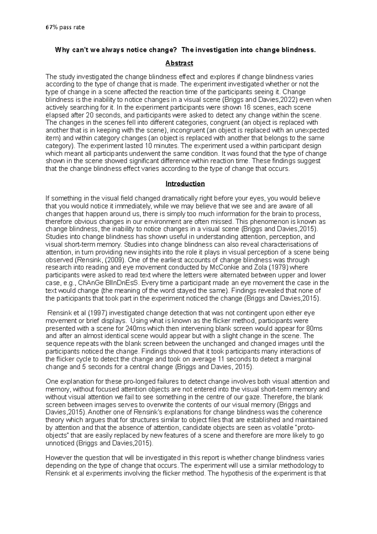 TMA02 - Investigating Change Blindness: Effects of Change Types - Studocu