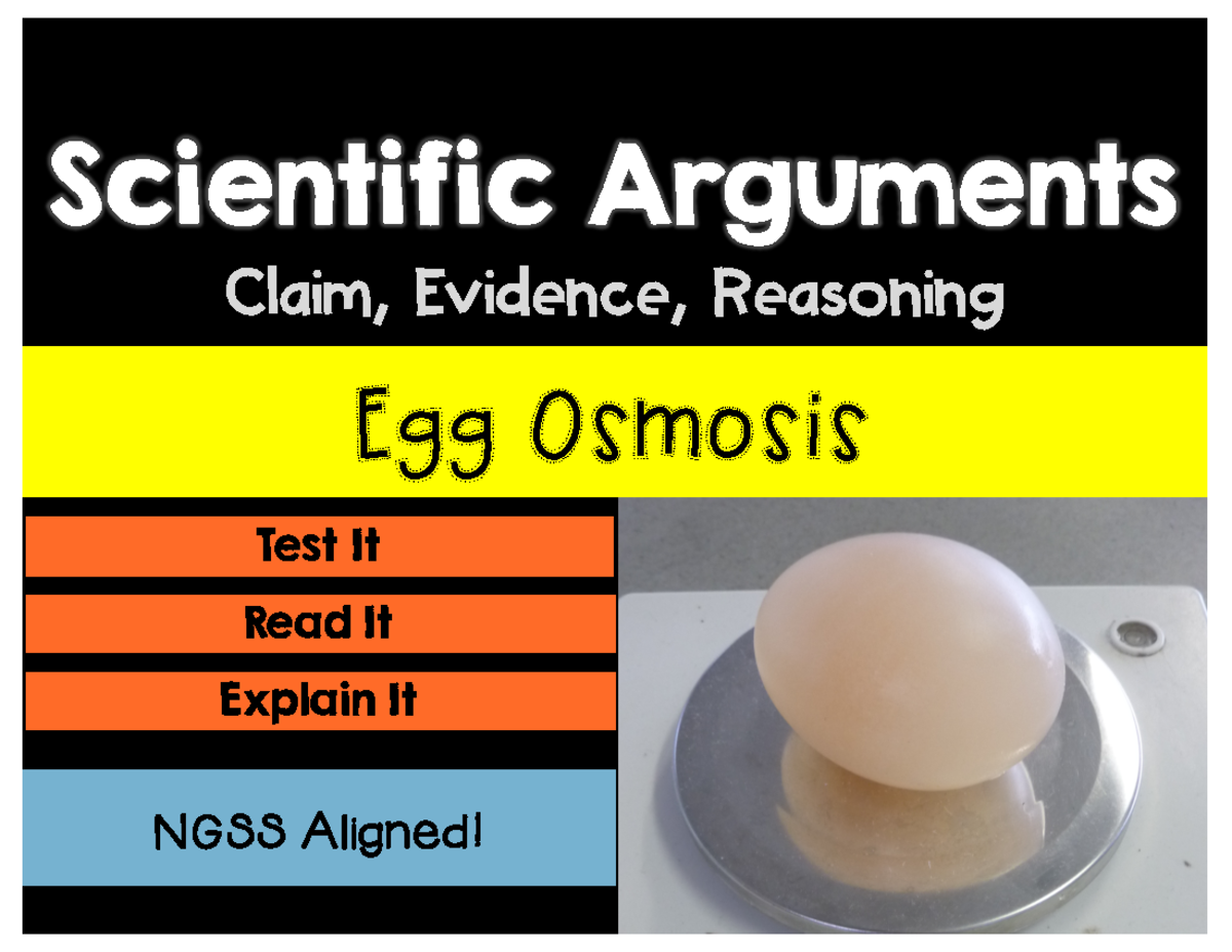 Egg Osmosis Experiment: Claim, Evidence, Reasoning (CER) Activity - Studocu