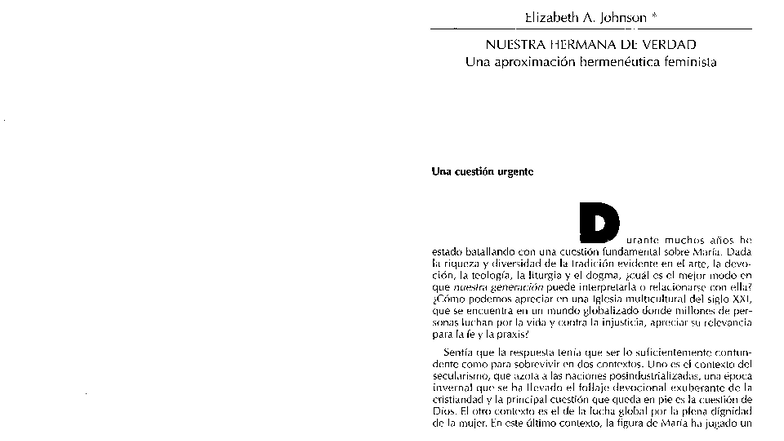 NUESTRA HERMANA DE VERDAD: Teología Feminista de María - Elizabeth A ...
