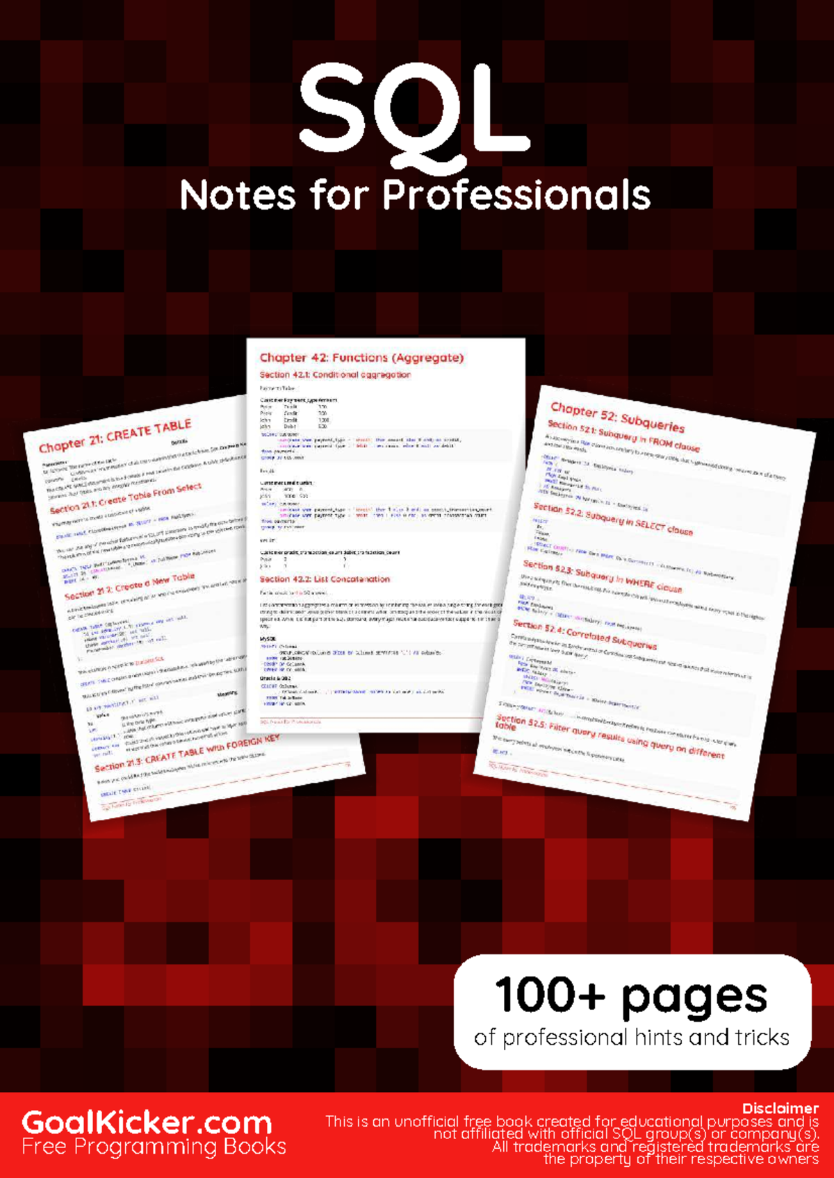 SQL Notes for Professionals: Essential SQL Concepts and Techniques ...