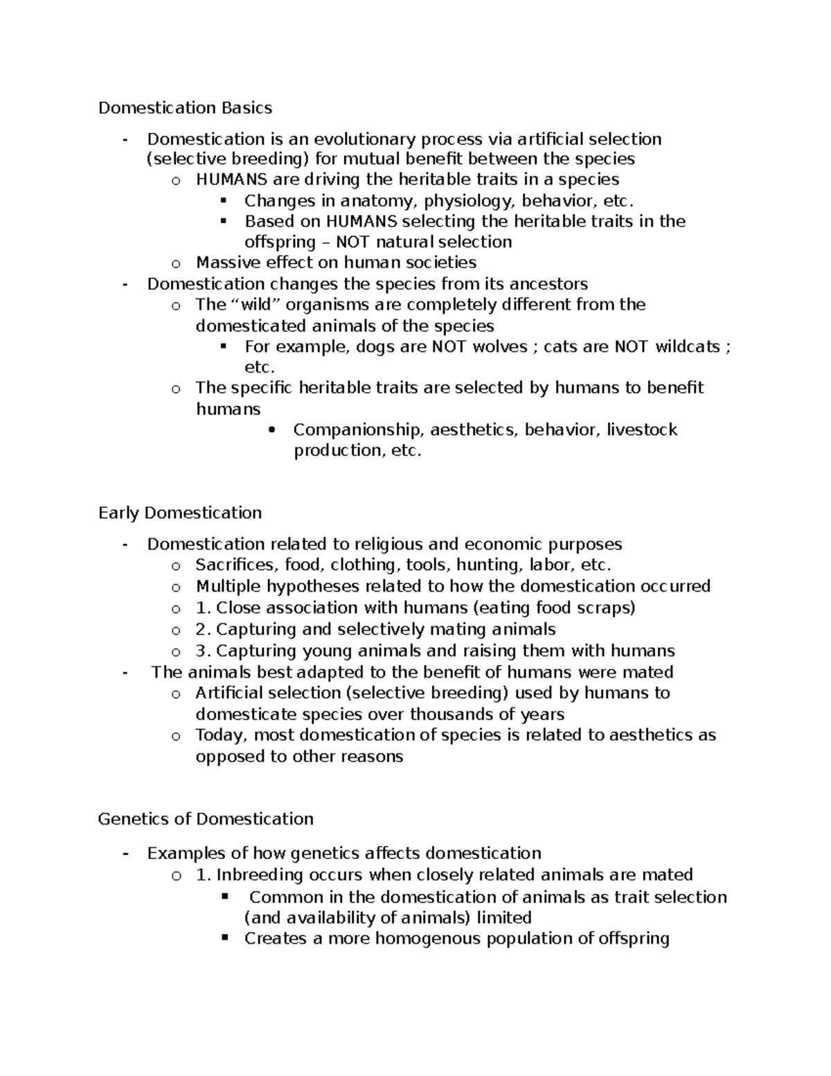 Lecture 4 Domestication - Domestication Basics Domestication is an ...