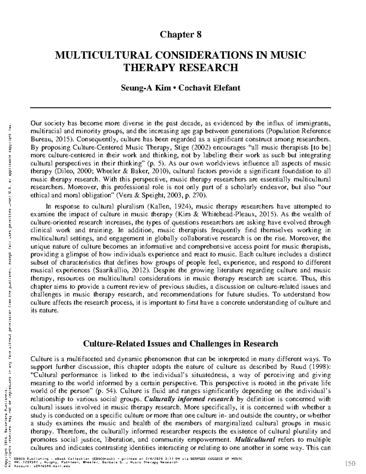 Multicultural Considerations in Music Therapy Research: Challenges ...