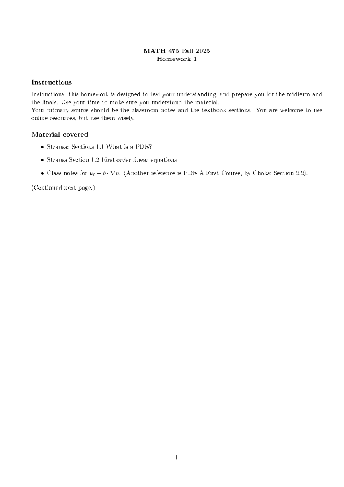 MATH 475 Fall 2025 Homework 1: Practice Materials for Midterm Prep ...