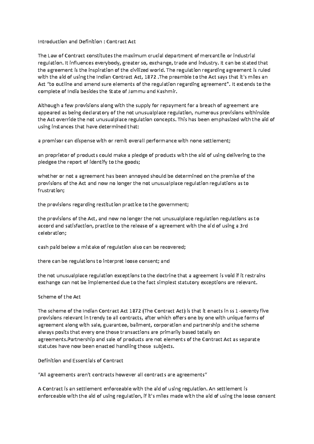 Introduction and Definition Contract Act - It influences everybody ...