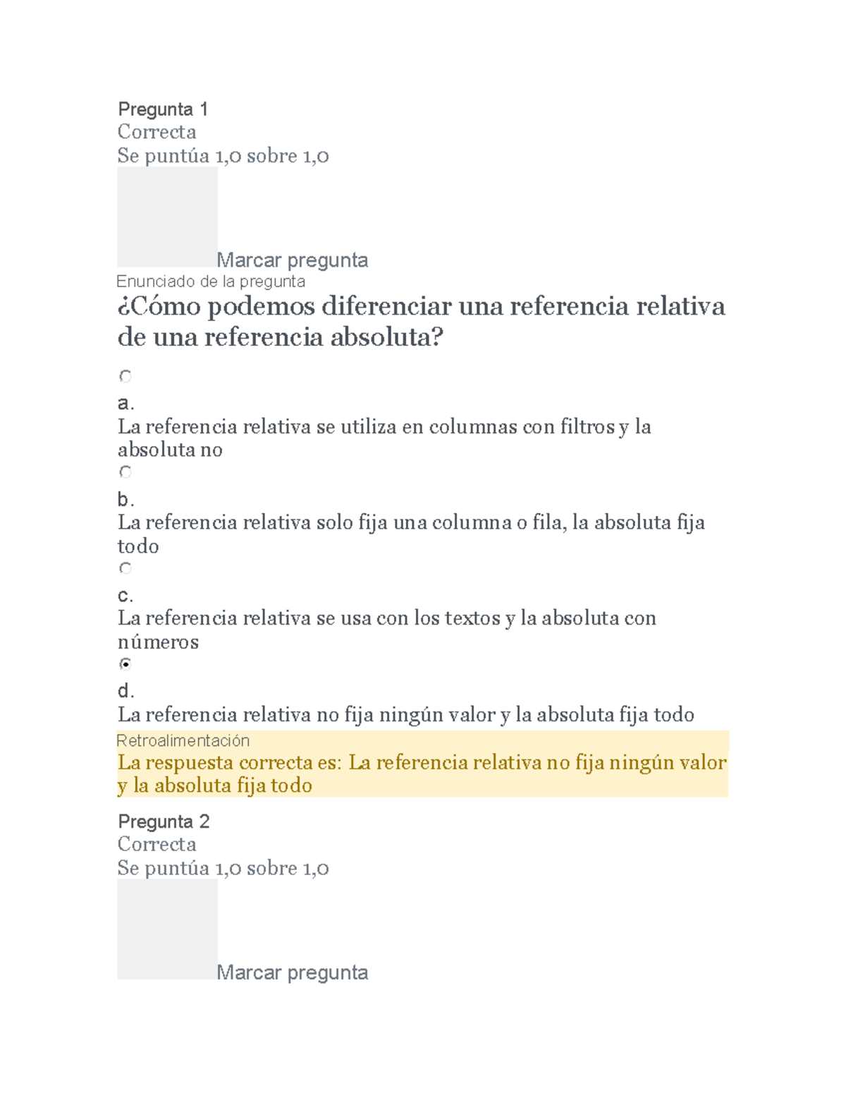 Prueba 3 de Excel Básico - Preguntas y Respuestas - Studocu