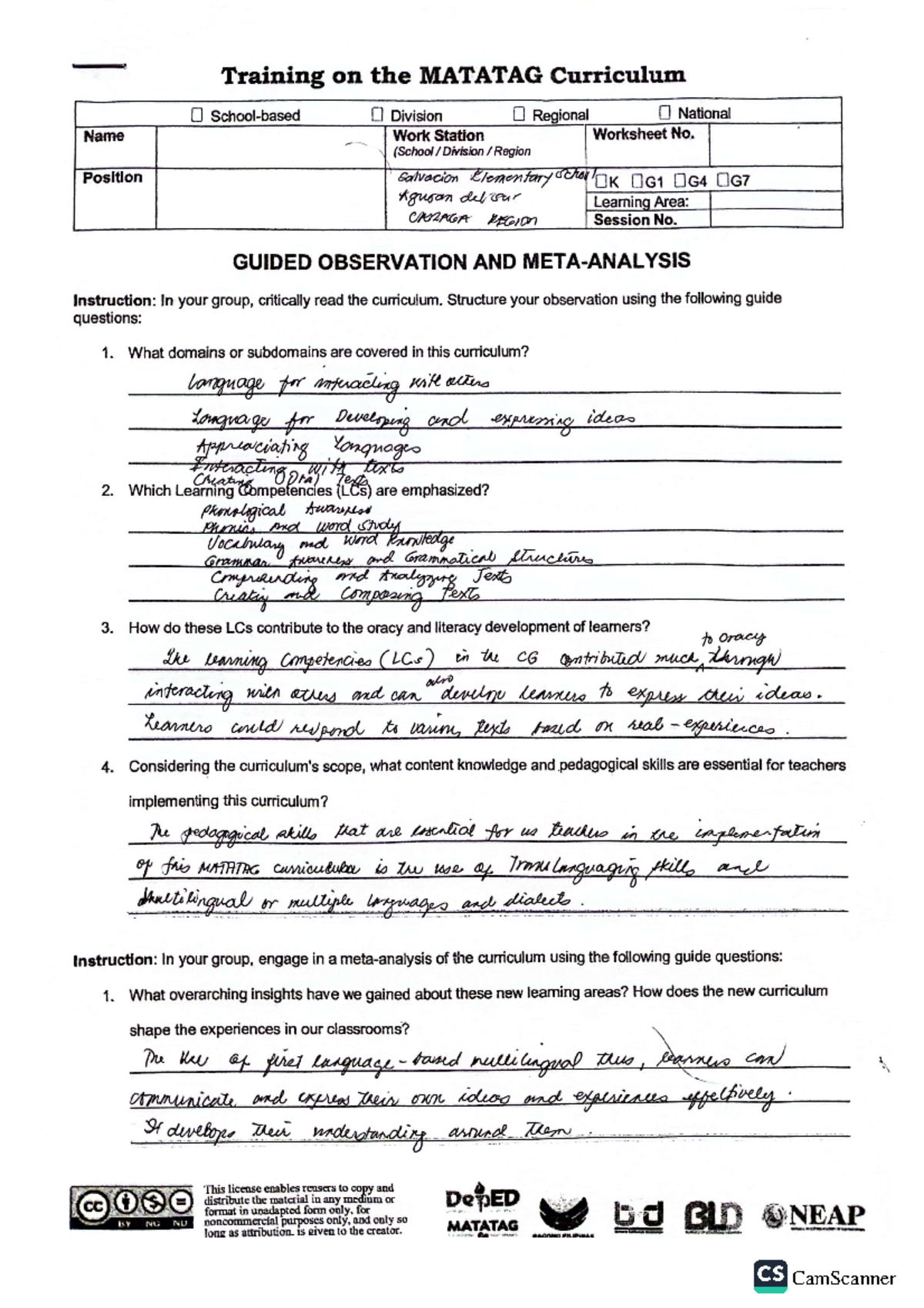 Action Plan for MATATAG Curriculum Implementation and Insights - Studocu