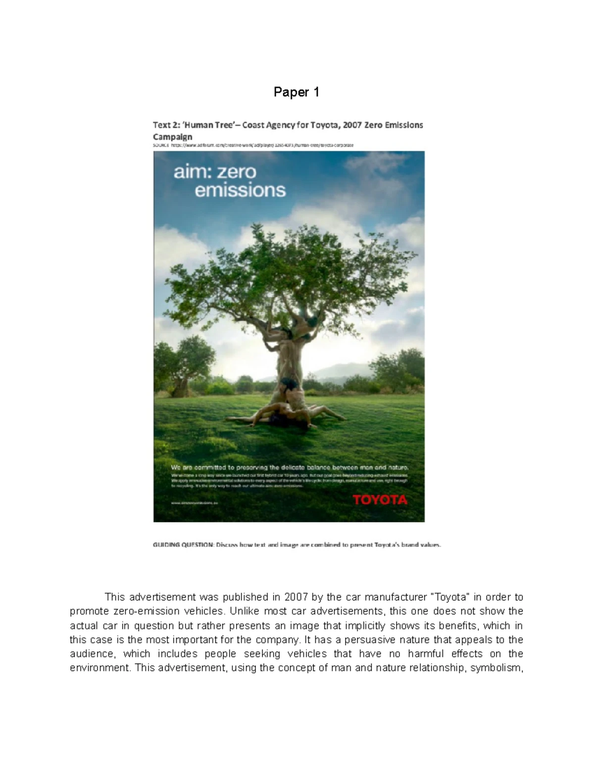 IB English HL paper 1- Example 1 - Studocu