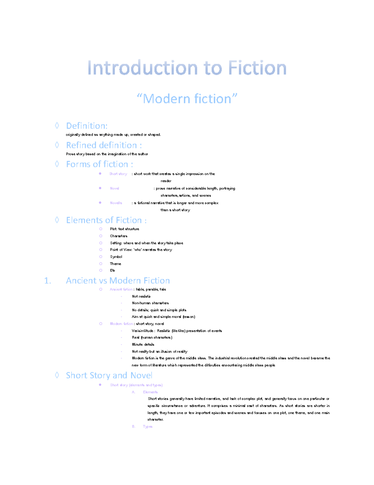 Introduction to Fiction: Understanding Forms & Elements of Storytelling ...