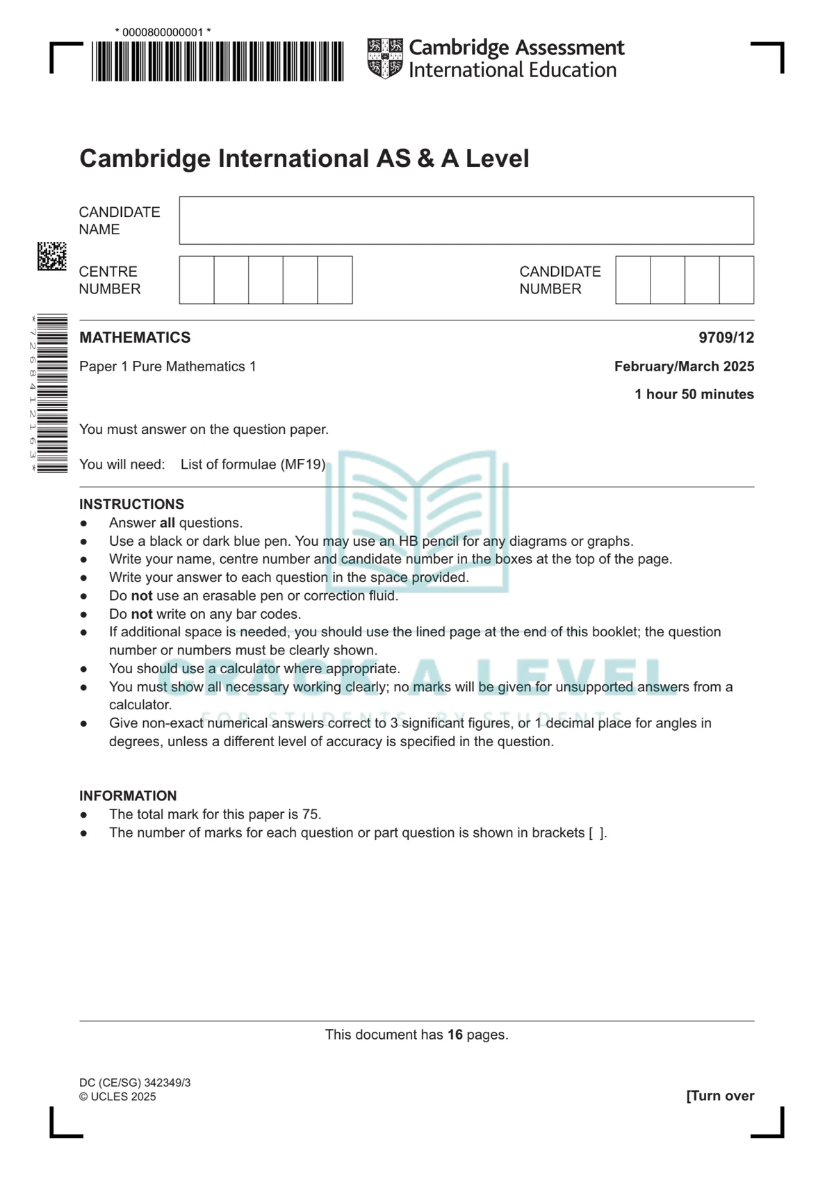 A Level Mathematics 9709/32 Marking Scheme Analysis for 2025 - Studocu
