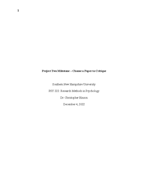 PSY 222 Module Two Activity: Analyzing Workplace Wellness Research ...