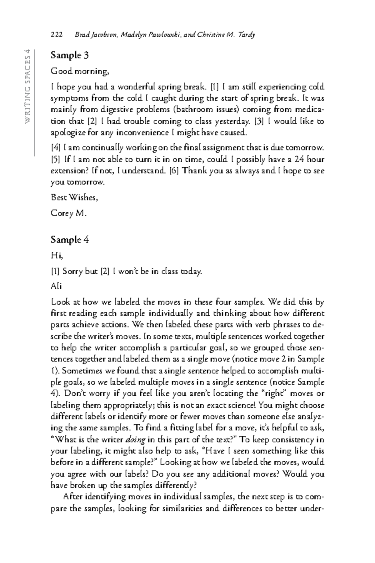 Analyzing Writer's Moves in Email Samples - WRITING SPACES 4 - Studocu